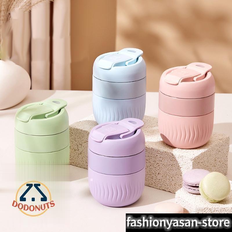 カラー：ピンク グリーン パープル ブルー容量：360ml/320ML【耐温範囲】マイナス10℃-109℃【適用対象】子供 大人 男の子 女の子 おすすめ オススメ【材質】ステンレス【特徴】無味、便利、滑り止め、耐震、耐熱、洗いやすい。【用...
