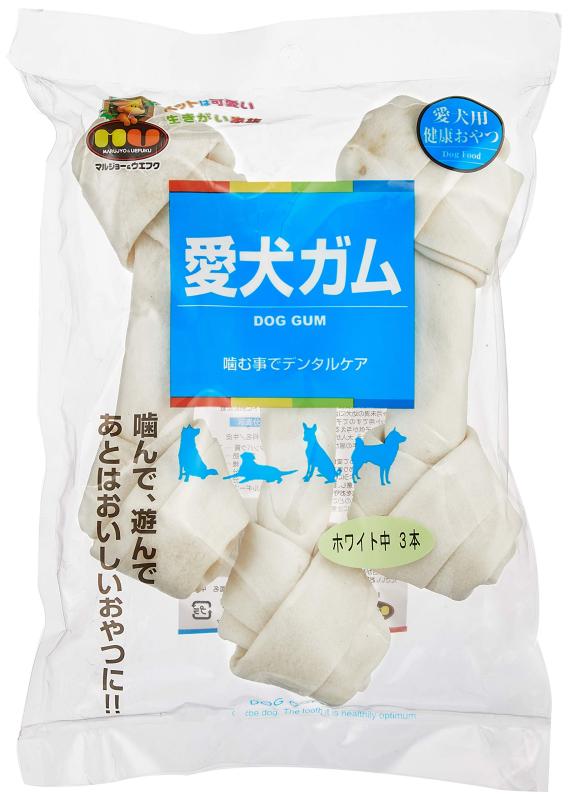 マルジョー&amp;ウエフク 愛犬ガム ホワイト中 3本入本体サイズ (幅X奥行X高さ) :15.7×4×25.2cm本体重量:200g原産国:中華人民共和国栄養成分:粗タンパク質77.5%以上、粗脂肪6.0%以上、粗繊維0.5%以下、粗配...
