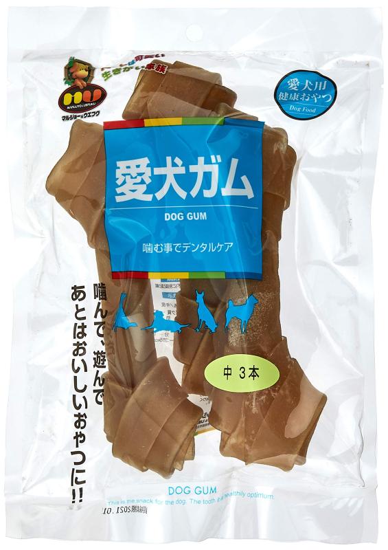 マルジョー&amp;ウエフク 愛犬ガム 中 3本入本体サイズ (幅X奥行X高さ) :15.7×4×25.2cm本体重量:200g原産国:中華人民共和国栄養成分:粗タンパク質77.5%以上、粗脂肪6.0%以上、粗繊維0.5%以下、粗配分1.6...