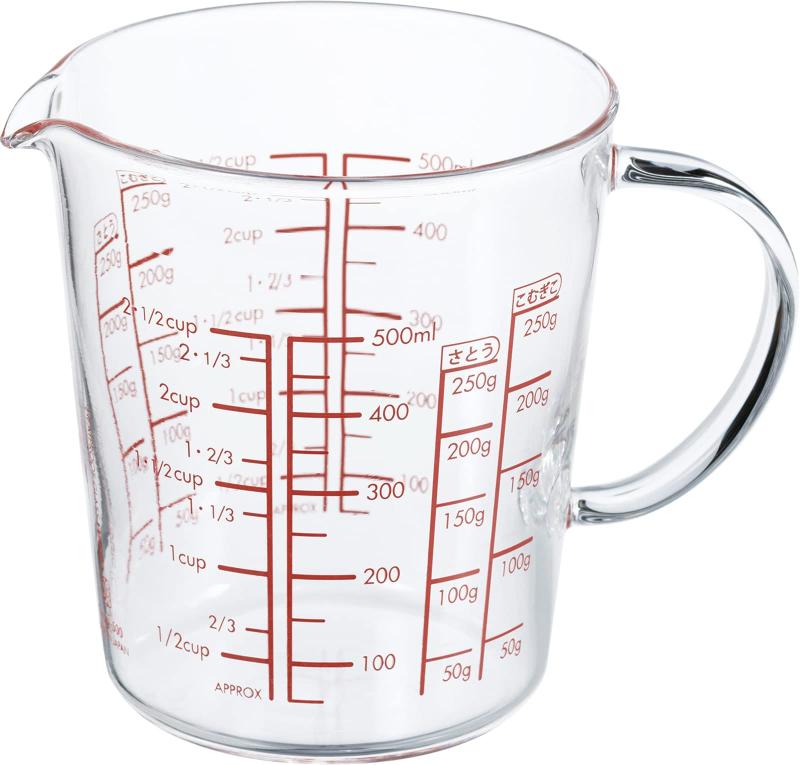 HARIO(ハリオ) 日本製 耐熱ガラス製 メジャーカップワイド 500ml MJCW-50-R-BKサイズ(約):幅15×奥行10.5×高さ12cm、口径/10.5cm、実用容量:500ml実用容量 ：500ml素材・材質:耐熱ガラス 「...