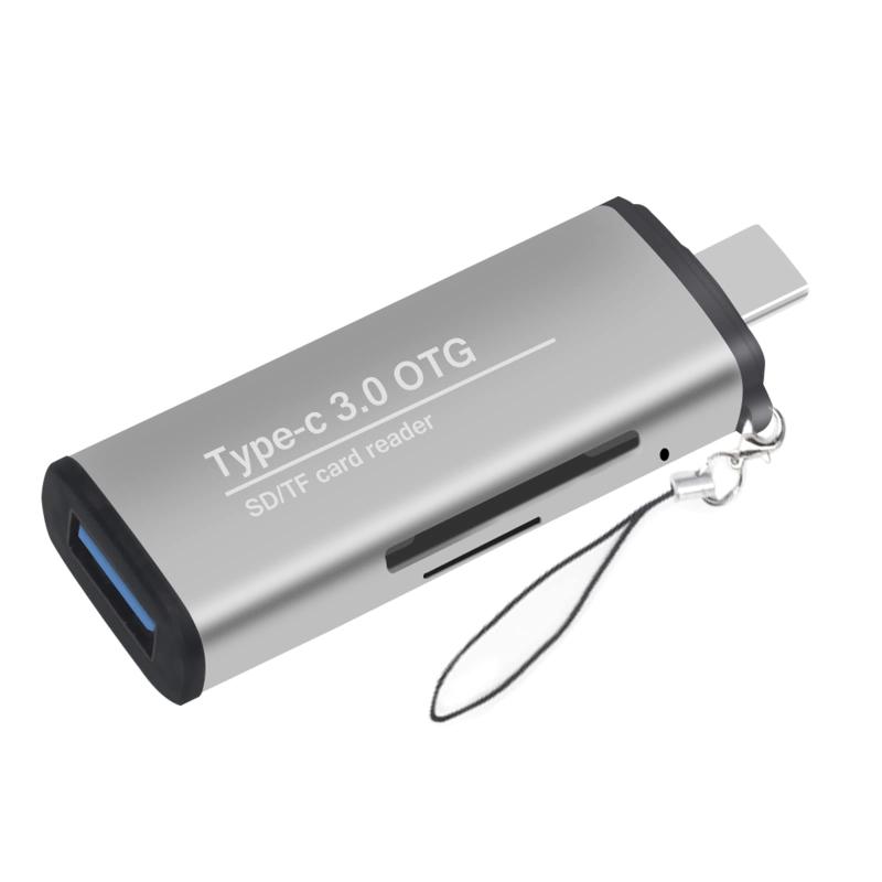 LEIZHAN SDカードリーダーTypeC マイクロSDTFカードリーダー アルミニウムタイプC USB 3.0 OTGメモリーカードアダプターワイルドカメラビューアーType-C/Micro usb/USB接続 パソコン/タブレット/W...