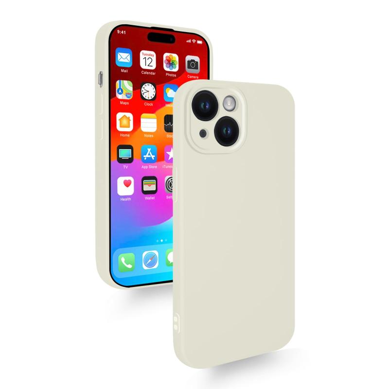 Zeunoen iPhone15Plus 用の ケース シリコン 耐衝撃 カバー 軽量 薄型 柔軟 アイフォン15Plus スマホケース マット質感 指紋防止 擦り傷防止 落下防止 滑り止め ストラップホール付き(ホワイト)【対応機種&am...