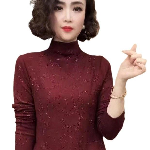 ・風・袖丈: 長袖・ネックライン: 半高领・カラー展開: ブラック, 深グレー, 酒紅色, 深紫色・サイズ展開: XL, 2XL, 3XL, 4XL, 5XL, 6XL・着丈: 普通款・フィット: 宽松型・製品カテゴリ: Tシャツ