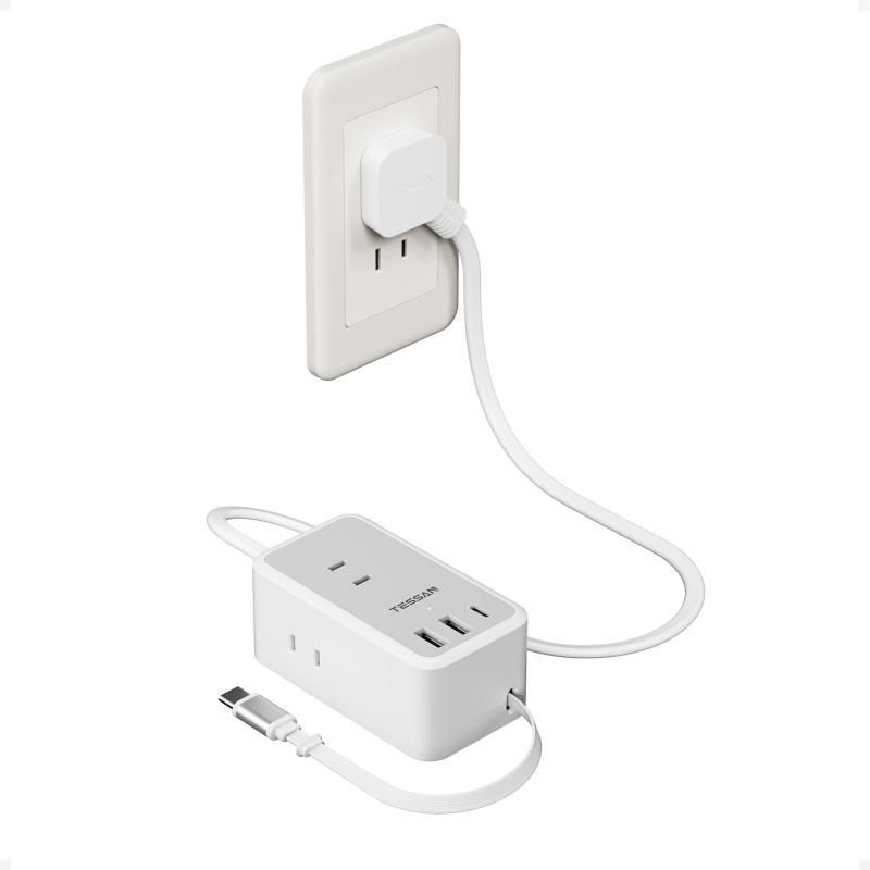 TESSAN 延長コード 2m 薄型 電源タップ usb コンセントタップ たこあしコンセント テーブルタップTESSAN電源タップ