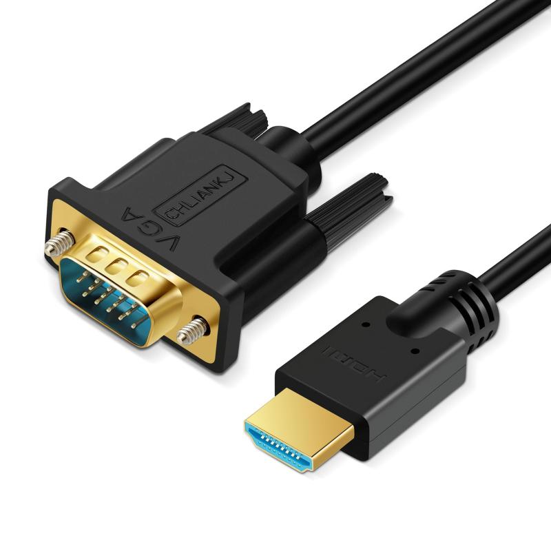 CHLIANKJ HDMI VGA 変換ケーブル, HDMI オス to VGA オス 1080p@60Hz 金メッキコネクター, PC、 モニター、 プロジェクター、 PS4、HDTV、 Xboxなどに対応