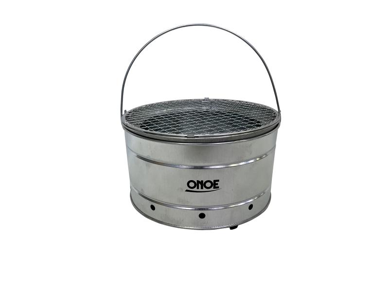 尾上製作所(ONOE) 丸型卓上コンロ MTK-245 炭火式 スチール製 シルバー バーベキュー BBQ キャンプ アウトドア用