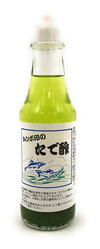トンボ印の たで酢 150ml栽培期間中農薬不使用で栽培された「たで葉」を使用し、手作りで仕上げております。鮎の塩焼きをはじめ、日常の調味料としてお使いいただけます。