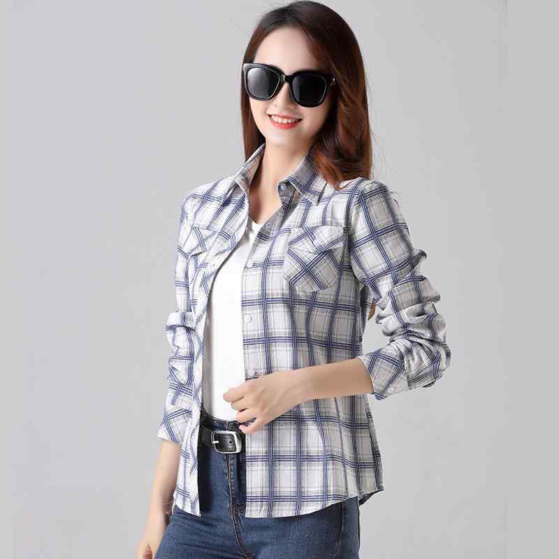 ・主な素材: 綿・柄: 格子柄・スタイル: カジュアル・袖丈: 長袖・版型: ゆったり・ネックライン: 角襟・袖のタイプ: レギュラー袖・カラー展開: 紫黄, 金黄, 藍黄, 浅粉, 桃红, 藍白, 酡红・サイズ展開: M, L, XL, ...