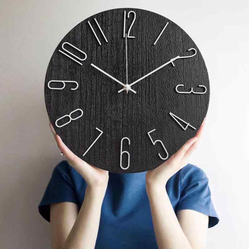 SUOKOMR 壁掛け時計 掛け時計 掛時計 北欧 静音 非電波時計 3D立体数字 30cm直径 アナログ 大きい 軽い オシャレ 自宅 寝室 キッチン リビングルーム オフィス 学校 インテリア ホテル用 かけ【商品仕様】サイズ：直径約3...