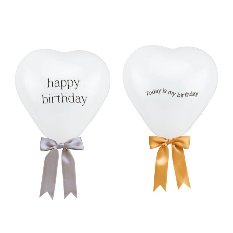 Solxion 誕生日飾りハート バルーン バースデータペストリー HAPPY BIRTHDAY 100日誕生日リボン バルーン 風船 おしゃれ 男の子 女の子 記念日 おうちスタジオ1