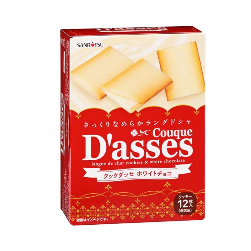 三立製菓 クックダッセホワイトチョコ 12枚×6個薄焼きラングドシャクッキーとホワイトチョコレートのおいしい組み合わせ1枚ずつ個包装されたクッキー1箱に12枚入り