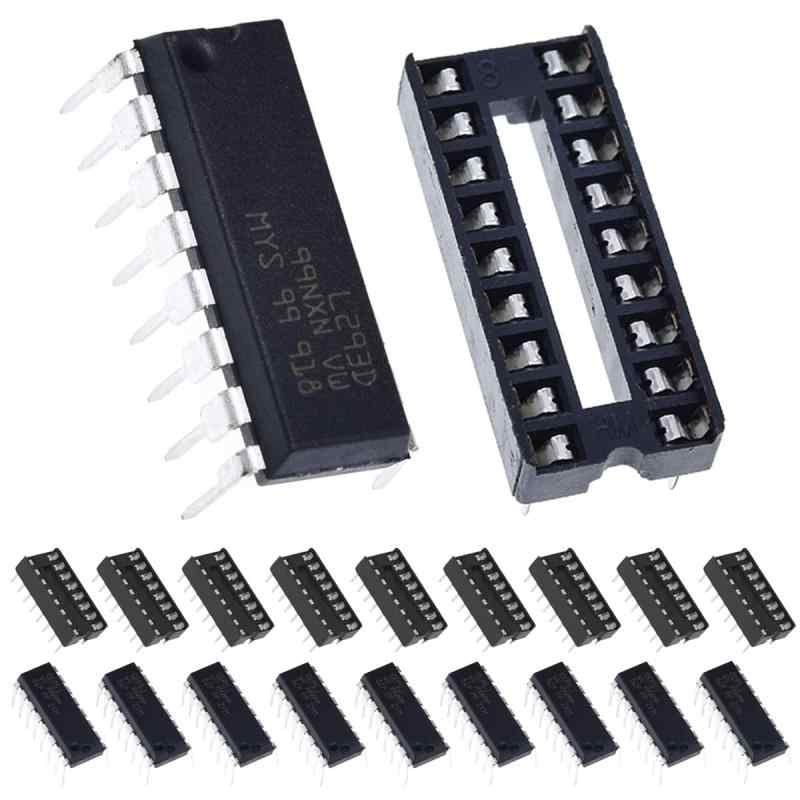 DAOKAI 10 個 L293D ステッピング モーター ドライバー コントローラー DIP16 4 チャンネル モーター ドライバー チップ Arduino 用 10 個 16P IC ソケット付き🥇【仕様】動作電圧：3...