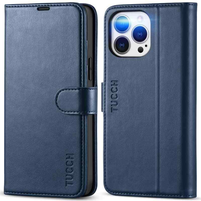 TUCCH iPhone 13 pro max 対応 ケース iPhone 13 プロマックス ケース 手帳型 カード収納 [RFIDブロッキング] 横置きスタンド機能 高級PU合皮 柔軟なTPU素材 アイフォン13 プロマックスカバー (...