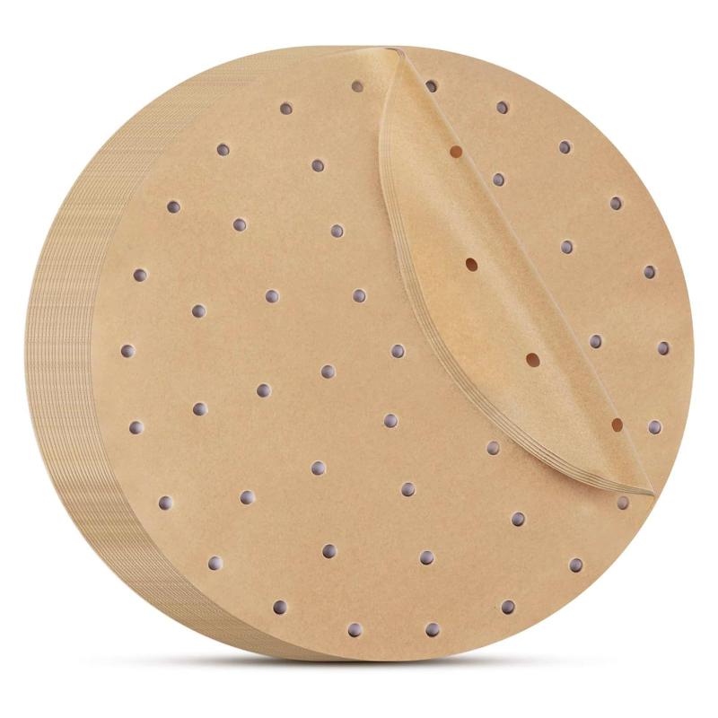 Charming Decoration せいろ シート セイロ紙 120枚入り 無漂白 蒸しペーパー 使い捨て 蒸篭紙 丸型 蒸籠 穴あき 中華セイロ用調理用紙 蒸し器 食材がくっつきにくい【プレミアム蒸し紙】当社の蒸し紙は、ご家族に安全で...