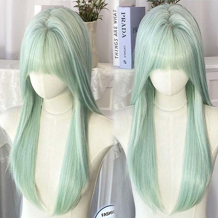 商品名 かつら 髪飾りは付きません。 色 グリーン サイズ 約70cm 素人採寸若干の誤差がある場合がございます。 素材 合成繊維 ご了承いただきたいこと ※サイトに掲載の商品は、撮影の環境とモニター環境により、実際の物と素材感・色味いが多...