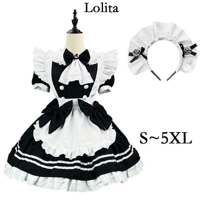商品名 レディース　メイド服 ・簡易な包装、ご了承ください。 色 ブラック サイズ S-5XL 素人採寸若干の誤差がある場合がございます。 素材 ポリエステル ご了承いただきたいこと ※サイトに掲載の商品は、撮影の環境とモニター環境により、...