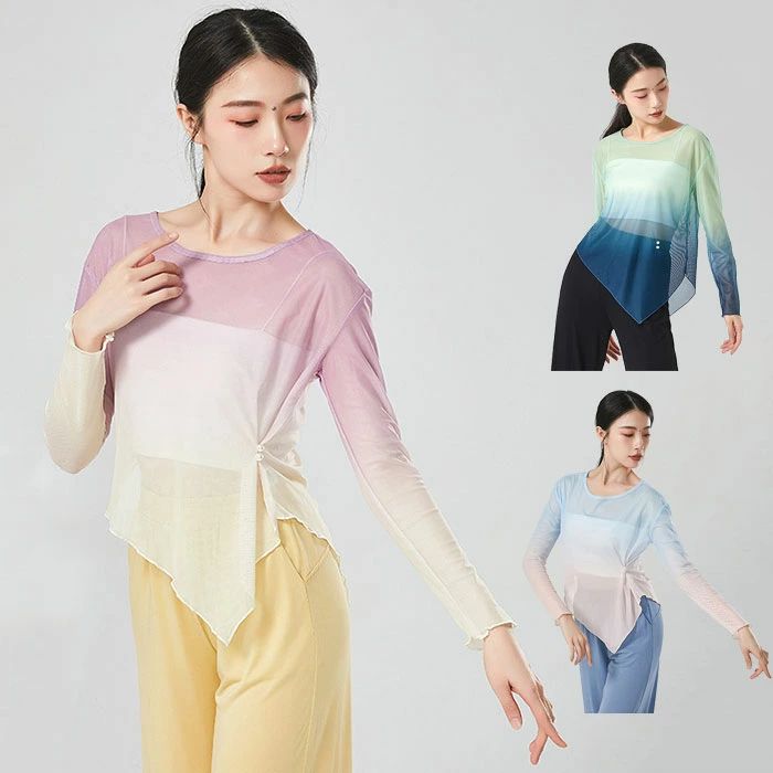 商品名 レディース ダンストップス単品 色 グリーン・ブルー・ピンク サイズ S：着丈約60cmバスト約96cm肩幅約44cm袖丈約52cm適用体重40-47.5kg M：着丈約63cmバスト約100cm肩幅約45cm袖丈約53cm適用体重...