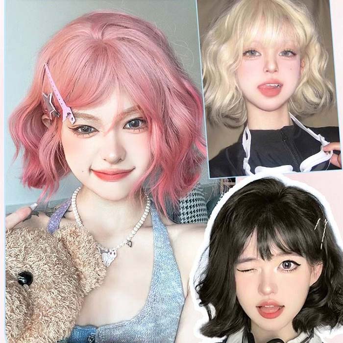 商品名 かつら 髪飾りは付きません。 色 ピンク　ゴールド　ダークブラウン サイズ 約35cm 素人採寸若干の誤差がある場合がございます。 素材 合成繊維 ご了承いただきたいこと ※サイトに掲載の商品は、撮影の環境とモニター環境により、実際...