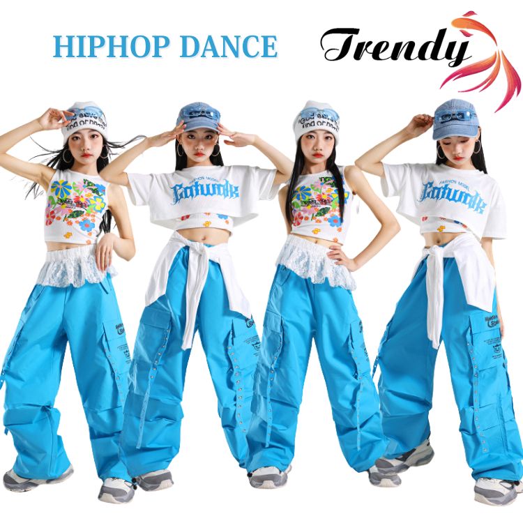 人気検索キーワード：青色 白 ブルー ホワイト トップス タンクトップ パンツ カーゴパンツ へそ出し キッズ ダンス セットアップ 韓国 k-pop ヒップホップ 女の子 ギャル アイドル かっこいい カジュアル レジャー 子供服 ステー...