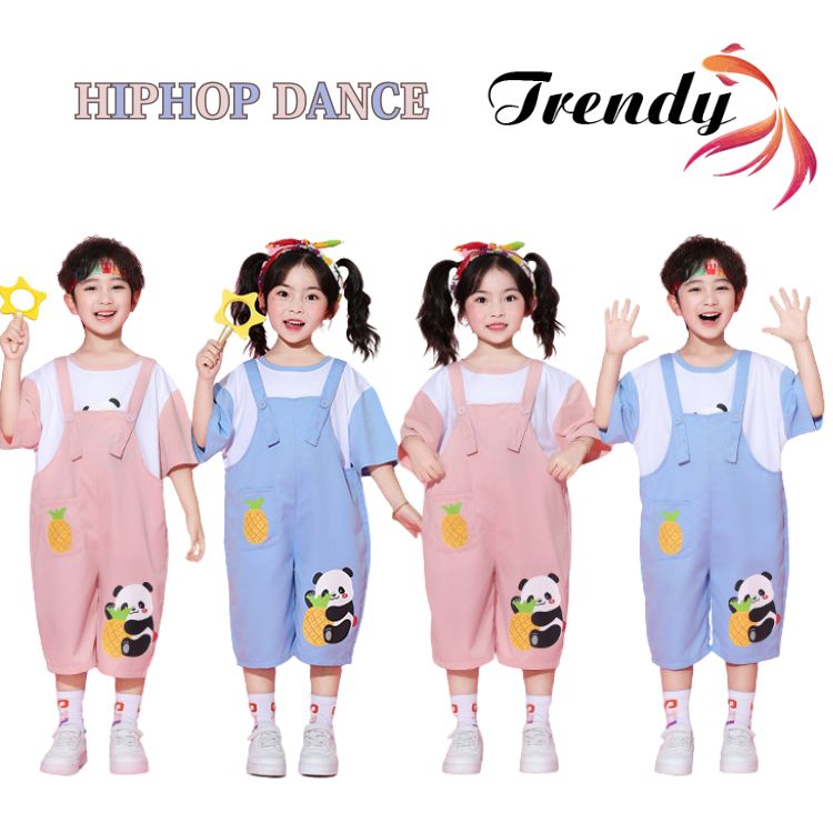人気検索キーワード：ピンク ブルー トップス パンダ柄 Tシャツ サロペットパンツ 半袖 キッズ ダンス セットアップ 韓国 k-pop ヒップホップ 男の子 女の子 ギャル アイドル かっこいい カジュアル 子供服 ゆったり ステージ衣装...