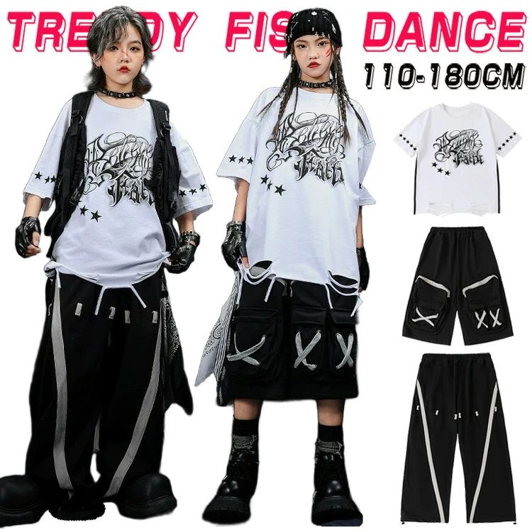 人気検索キーワード：半袖 キッズ ダンス衣装 セットアップ 男の子 女の子 チア チアガール トップス パンツ ダンスウェア ヒップホップ ジャズダンス 演出服 練習着 団体服 応援団 個性派 おしゃれ ゆったり かっこいい hiphop ...