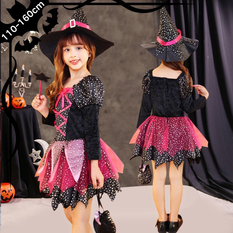 ★商品詳細 ハロウィン 魔女 魔法使い コスプレ 衣装 帽子 コスチューム 仮装 ハロウィンマント 発表会 お遊戯会 幼稚園 小学校 グッズ ハロウィ衣装 子供　女の子　ワンピース　 お姫様　ドレス　プリンセスドレス　クリスマス　精霊 4点...