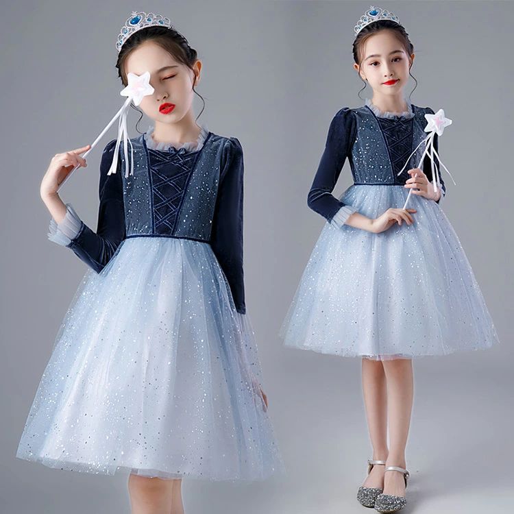 ★商品詳細 プリンセス ドレス ハロウィン コスプレ カラードレス 青 女の子 子供用 小学生 キッズ コスチューム ワンピース 忘年会 クリスマス パーティー イベント 二次会 発表会 ピアノ 仮装 お姫様 ハロウィーン 童話 キャラクタ...