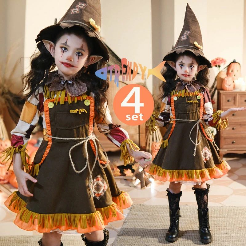 ★商品詳細 ハロウィン 仮装 ワンピース 子供ドレス ウィッチ コスプレ 女の子 魔女 おばけ 魔法使い 衣装 変装 子供 キッズ ダンス 衣装 コスチューム 精霊 帽子 ハロウィン 仮装 キッズ服 パーティー イベント 衣装 舞台 演出 ...
