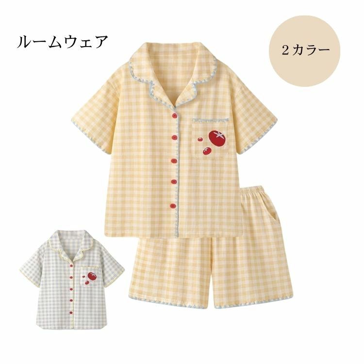 人気検索キーワード：ルームウェア 上下セット パジャマ 部屋着 冷感 涼しい 半袖 寝間着 通気性 綿 コットン ナイトウェア 短パン チェック柄 寝巻き シャツ レディース 大学生 学生 高校生 夏 ひんやり 可愛い おしゃれ ゆったり ...