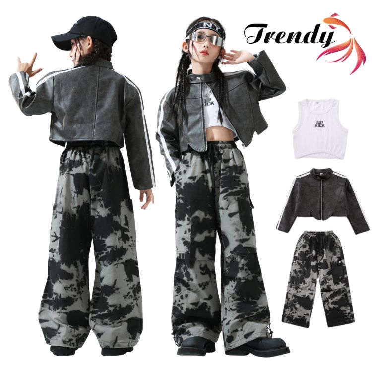 人気検索キーワード：ブラウン トップス タンクトップ 長パンツ 柄パンツ キッズ ダンス セットアップ 韓国 k-pop ヒップホップ 女の子 ギャル アイドル かっこいい 長袖 合成革 カジュアル トラックスーツ 子供服 ステージ衣装 j...