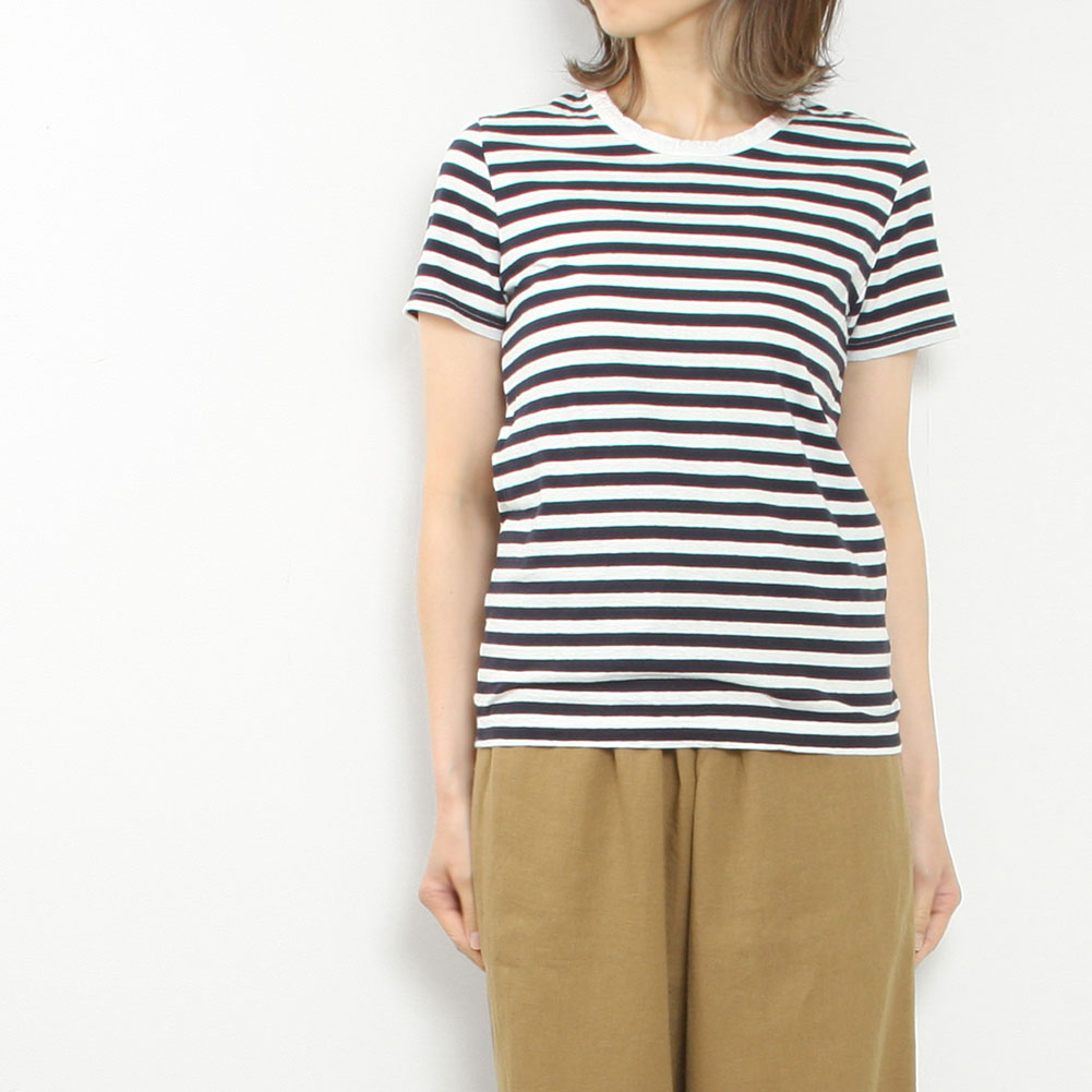 prit プリット 天竺ボーダー半袖Tシャツ P92632 Description 店頭でも人気の定番の半袖ボーダーTシャツです。首元は開き過ぎず、1枚でサラッと着られます。生地も柔らかくアームのサイズ感が丁度よく、着心地もいいです。カーデ...