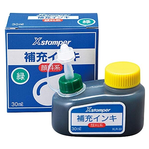 商品名シャチハタ Xスタンパー 補充インキ 顔料系 30ml 緑説明顔料系Xスタンパー全般用等に対応した、ボトルタイプの補充インキです。小さなところにも注入しやすく、液だれしない、スポイト付き。ネーム9は、カートリッジをボトルに差してインキ...