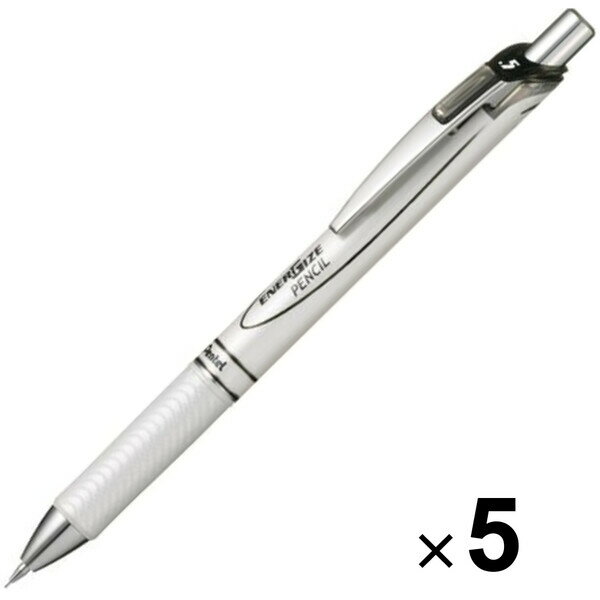 商品名ぺんてる シャープペンシル エナージェルシャープ 0.5mm パールホワイト/ブラック軸 PL75-AW 5本セット説明爽やかなパールホワイトカラーのシャープペンシル。先端を保護するスライドスリーブ式で、持ち運びも安心。消しゴム付き。...