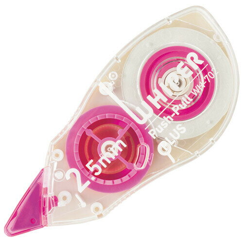 商品名プラス 修正テープ ホワイパープッシュプル 幅2.5mm 長さ12m ピンク WH-702 使い切り説明PLUS(プラス)のロングセラー商品『ホワイパープッシュプル』。使用感と長尺タイプならではのお得感で長年ご好評頂いております。・た...