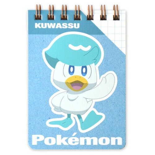 商品名文運堂 ポケットモンスター A7 ミニリングメモ クワッス ポケモン説明手のひらサイズのポケモンリングメモが登場♪他のすべてのポケモンを揃えてみて使い分けてみるのもオススメです。クワッス柄・本文　5mm方眼罫・60枚　ダブルリング綴サ...