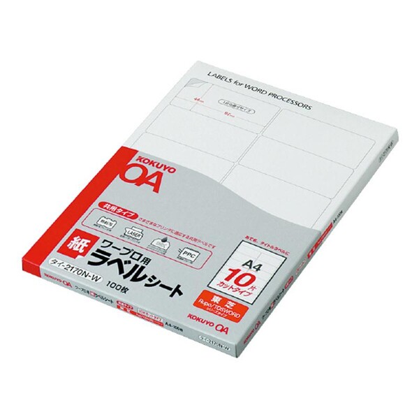 商品名コクヨ ワープロ用紙ラベル 東芝用 A4 100枚 [タイ-2170N-W]品番タイ-2170-Wこの商品について 必ずご確認ください配送についてメール便での配送になります。→ご利用の際は必ずお読みください 送料について ご注文合計額...
