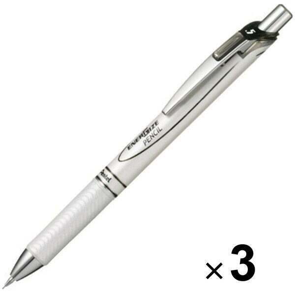 商品名ぺんてる シャープペンシル エナージェルシャープ 0.5mm パールホワイト/ブラック軸 PL75-AW 3本セット説明爽やかなパールホワイトカラーのシャープペンシル。先端を保護するスライドスリーブ式で、持ち運びも安心。消しゴム付き。...