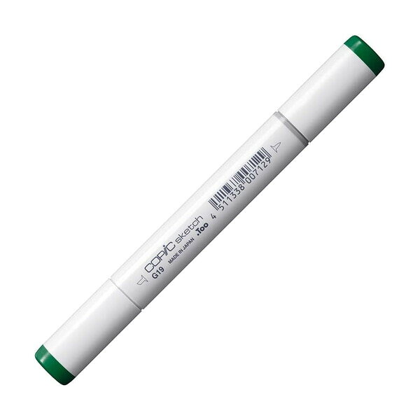 商品名【コピック/COPIC】コピックスケッチ G19 ブライト・パロット・グリーン 単品バラ説明筆ペンの様なスーパーブラシを装備し、300色以上の圧倒的なカラーバリエーションを誇る、コピックの中で最も人気ある「コピック・スケッチ・シリーズ...