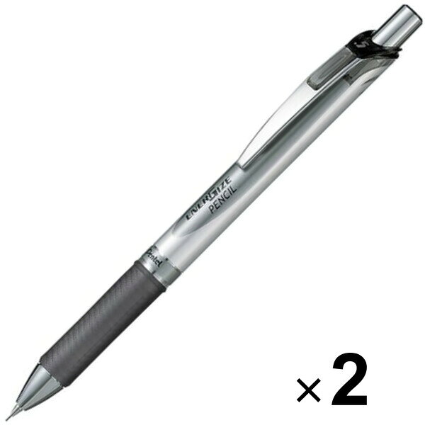 商品名ぺんてる シャープペンシル エナージェルシャープ 0.5mm シルバー/ブラック軸 PL75-A 2本セット説明シルバーカラーがクールなシャープペンシル。先端を保護するスライドスリーブ式で、持ち運びも安心。消しゴム付き。【サイズ】高さ...