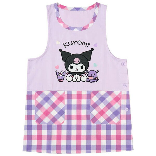 商品名クロミ ラン型 エプロン 大人用 ショート丈 チュニック ポケット付 チェック柄 家事 キッチン かわいい サンリオ説明「クロミ」×チェック柄がかわいい♪被って着るノースリーブタイプ「ラン型 エプロン」です。オープンポケットが左右2つ...