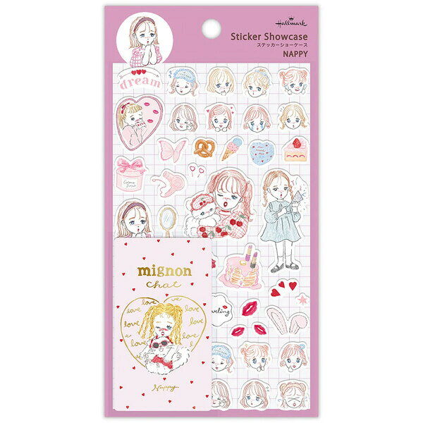商品名シール ステッカーショーケース LINEスタンプ クリエイター NAPPY ガール 2シート入 ログ かわいい ホールマーク説明LINEスタンプで話題のクリエイター♪日常をかわいく残すライフログ用「シール」です。日常のワンシーンや感情...