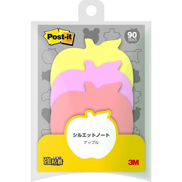 商品名スリーエム ポストイット 強粘着 付箋 シルエットノート アップル 62×62mm 30枚×3パッド SSS-APR説明ポスト・イット 強粘着製品が、あなたの毎日を鮮やかに彩り、有意義なものに変えていく。"Color your sto...