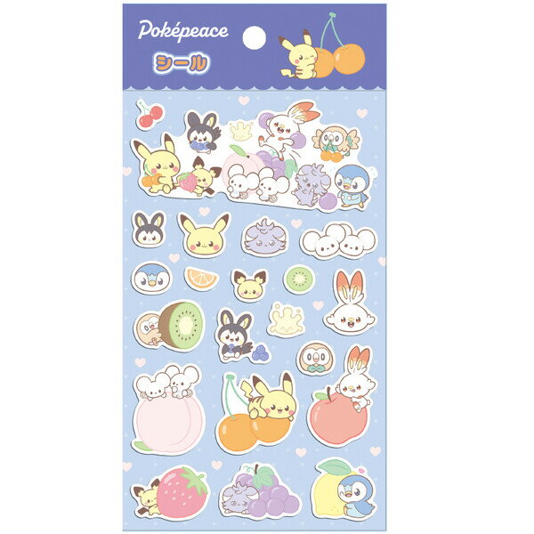 商品名ポケットモンスター ポケピース フルーツ シール 不織布 ピチュー ポッチャマ ヒバニー かわいい 日本製 ショウワノート説明みずみずしい果物×「ポケットモンスター」、かわいい「フルーツ」シリーズ。素朴な手ざわりが楽しめる不織布タイプ...