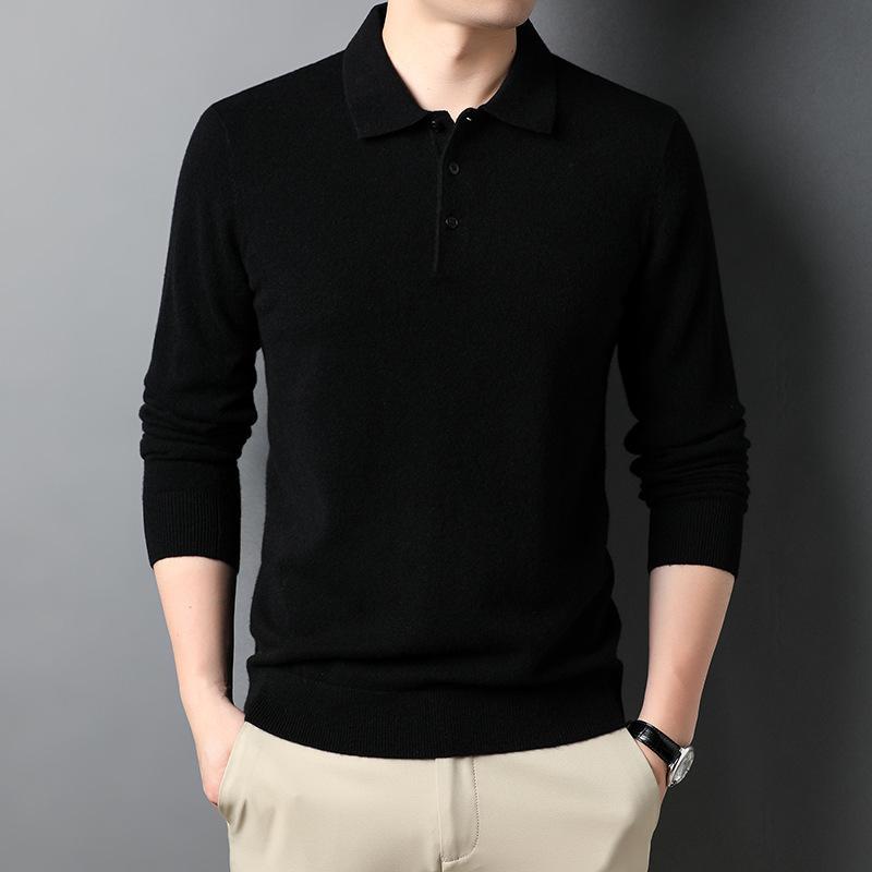 ニット メンズ 男性用 セーター ウール 混紡 襟付き プルオーバー 秋冬 ブラック 黒 グレー グレー 伸縮性 厚手 無地 暖かい あったか 防寒・スタイル: プルオーバー・フィット: スリム・ネックライン: 襟付き・袖丈: 長袖・糸の太...