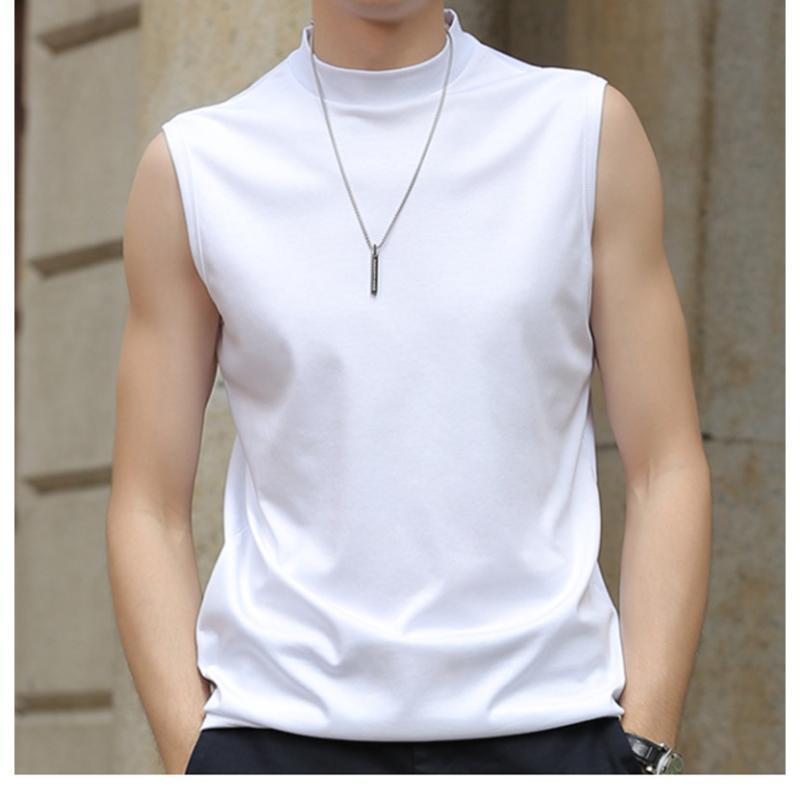 タンクトップ メンズ 男性用 立襟 無袖 トップス インナー 普段使い 接触冷感 ポリエステル ブラック系・版型: タイト・柄: -・主な素材: ポリエステル・生地: ポリエステル・シーン: カジュアル・スタイル: 日系・裾のデザイン: -...