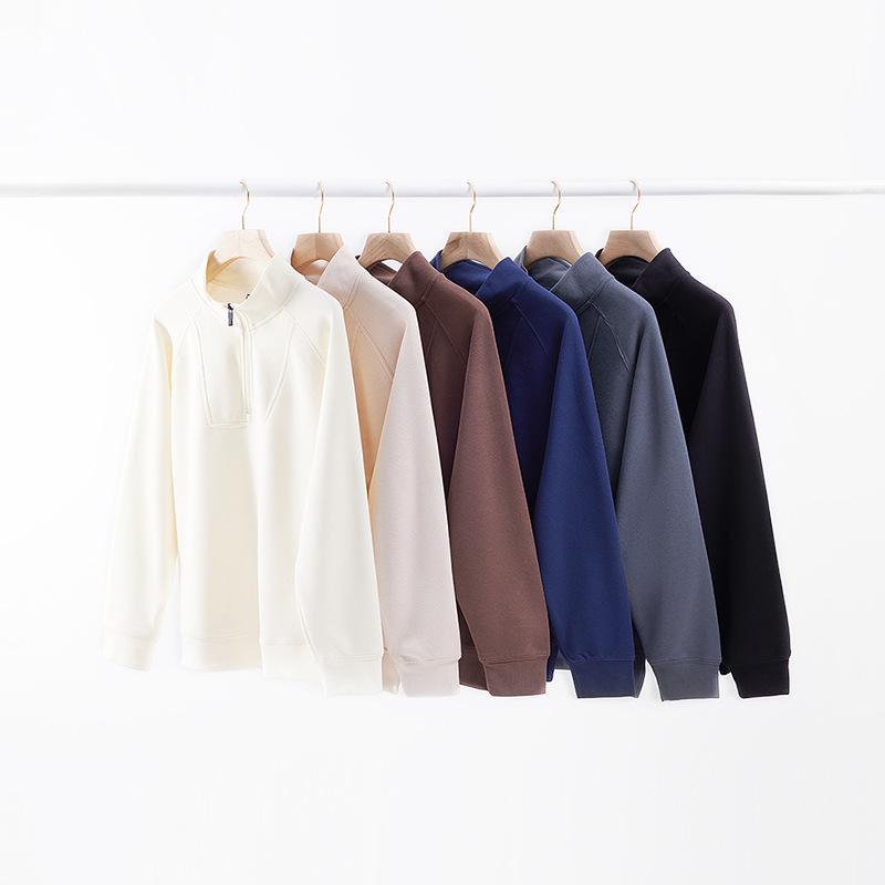 スウェット メンズ 男性用 プルオーバー 無地 スタンドカラー 長袖 トップス 秋物 リブ裾 ドロップショルダー ゆったりサイズ 杏白/米黄色/コーヒー/ブラック/暗夜灰/藏青・カテゴリ: スウェット/トレーナー・スタイル: 韓国・対象年齢...