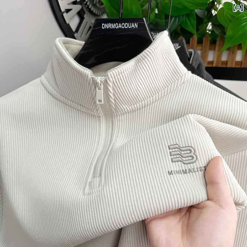 スウェット メンズ 裏起毛 ハーフジップ トップス 無地 保温 防寒 ゆったり ビッグシルエット プルオーバー ライトアウター 秋冬 部屋着 デイリー・カテゴリ: 卫衣/绒衫・スタイル: 流行・対象: 大码・袖丈: 長袖・ネックライン: 立...