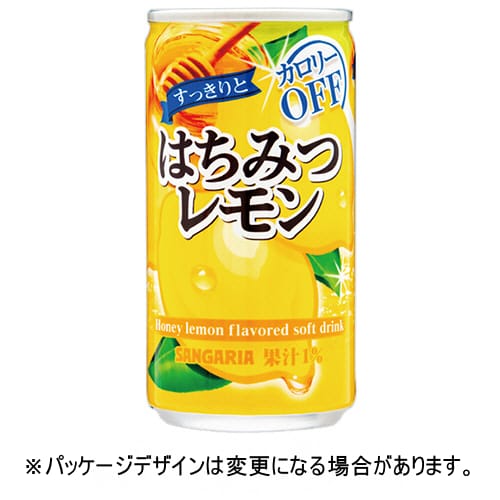 ●味／はちみつレモン●容器／缶●内容量／185g●カロリー／17kcal●成分／たんぱく質：0g、脂質：0g、炭水化物：4.3g、食塩相当量：0.05g●原材料／［原材料］果糖ぶどう糖液糖（国内製造）、レモン果汁、はちみつ　［添加物］酸味料...