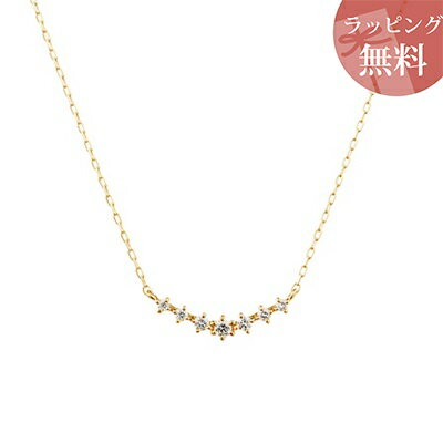 ■商品説明 【canal4℃（カナルヨンドシー）】胸元に沿うカーブラインにダイヤモンドがきらめく、上品な印象のネックレス。イエローゴールドの華やかな輝きが、より女性らしさを引き立てます。永く身に着けられる、エレガントなデザインです。 ■サイ...