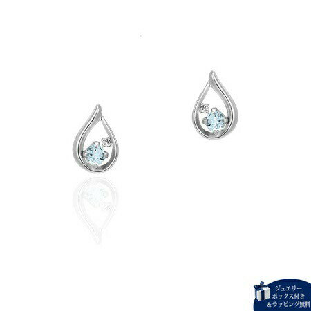 ■説明文みずみずしいしずくモチーフに誕生石とダイヤモンドを添えた、ホワイトゴールドのピアス。3月の誕生石のアクアマリンは心を癒し、穏やかにするといわれています。爽やかな色合いときらめきが耳元を彩ります。※天然石を使用しているため、実際の色味...